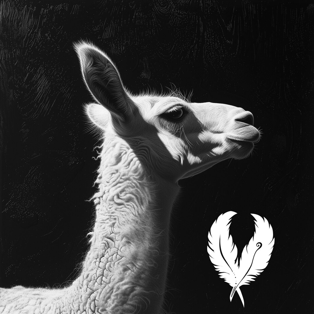 Llama Png File for Slate Laser Engraving, Glowforge File, Lightburn Png ...