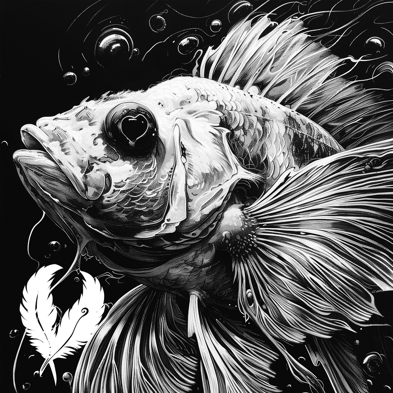 Tropical Fish Png File for Slate Laser Engraving, Glowforge File ...