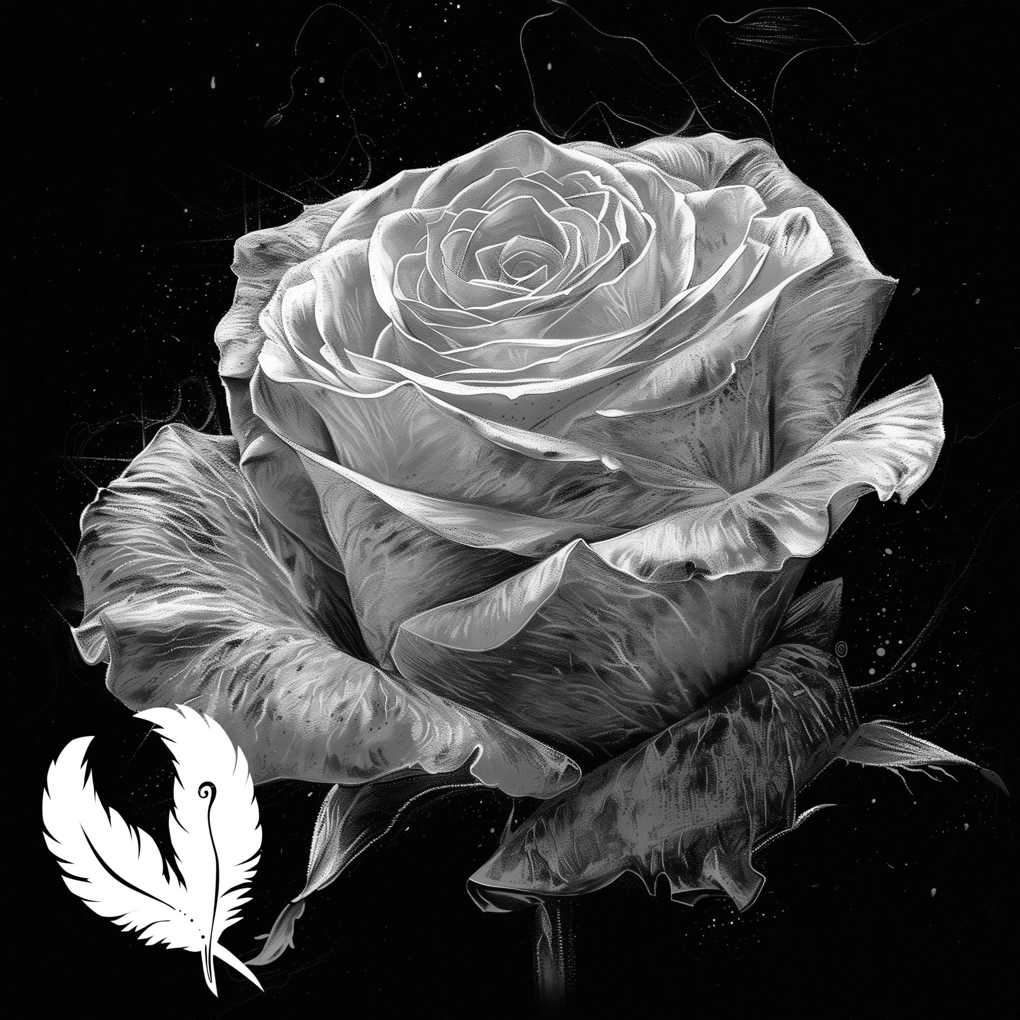 Rose Png File for Slate Laser Engraving, Glowforge File, Lightburn Png ...