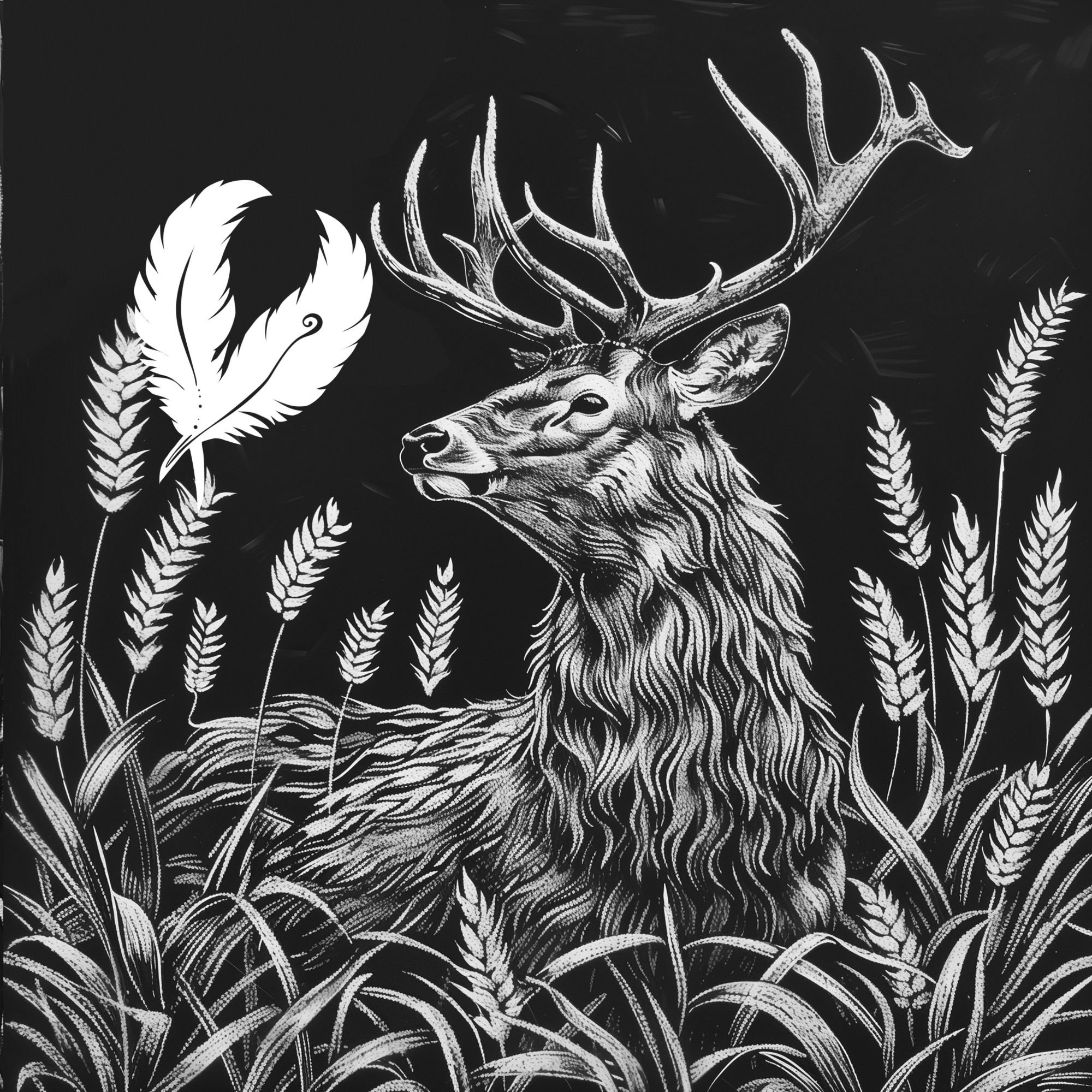 Deer Png File for Slate Laser Engraving, Glowforge File, Lightburn Png ...