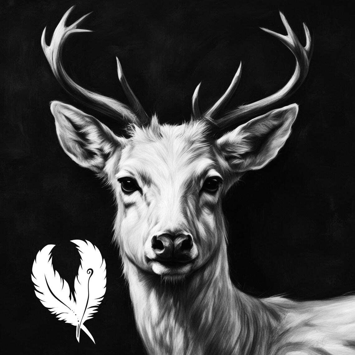 Deer Png File for Slate Laser Engraving, Glowforge File, Lightburn Png ...