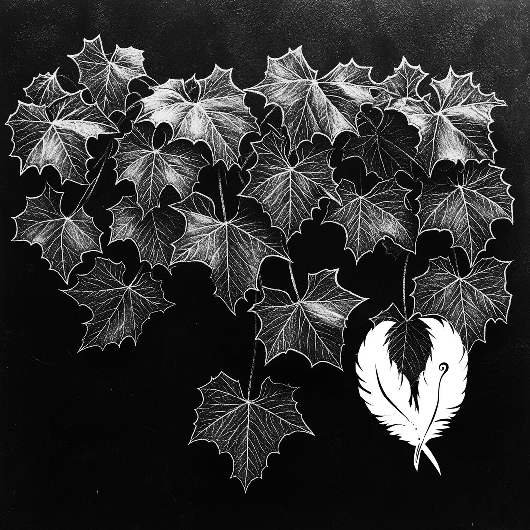 Fall Leaves Png File for Slate Laser Engraving, Glowforge File ...