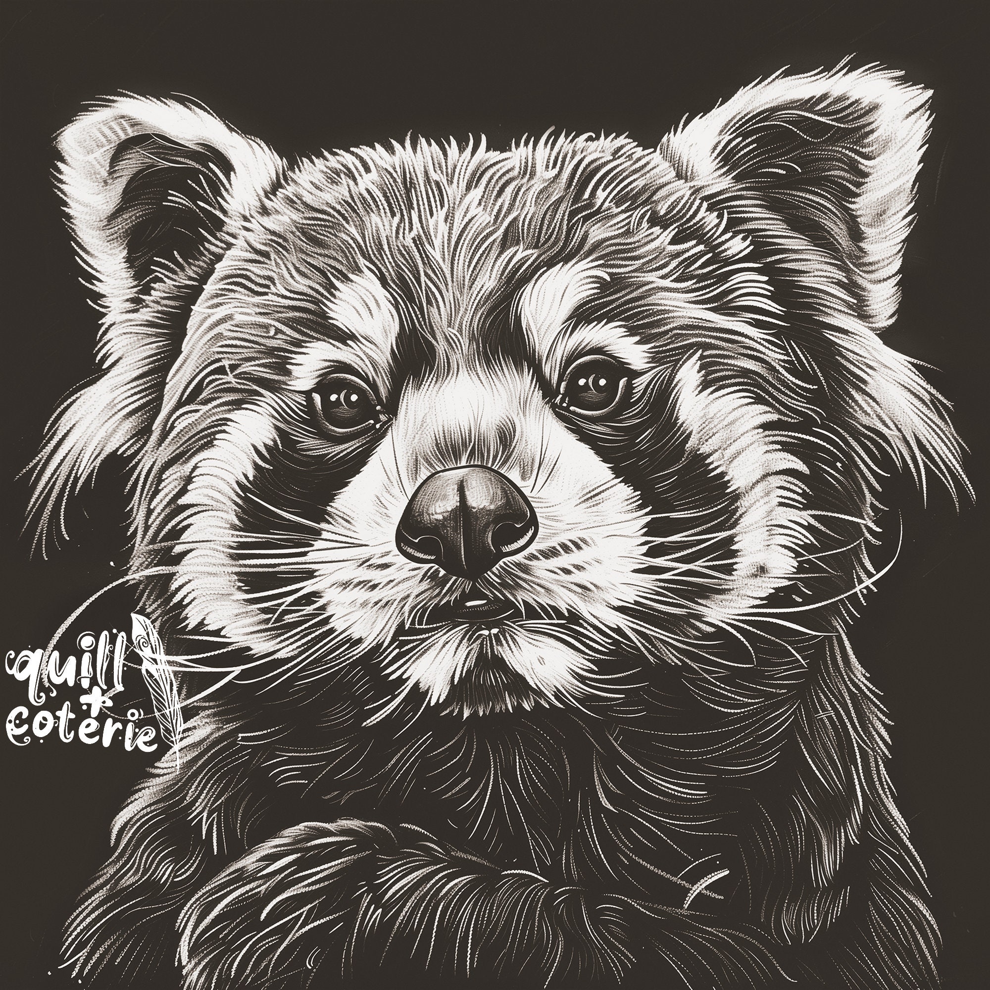 Red Panda Png File for Slate Laser Engraving, Glowforge File, Lightburn ...