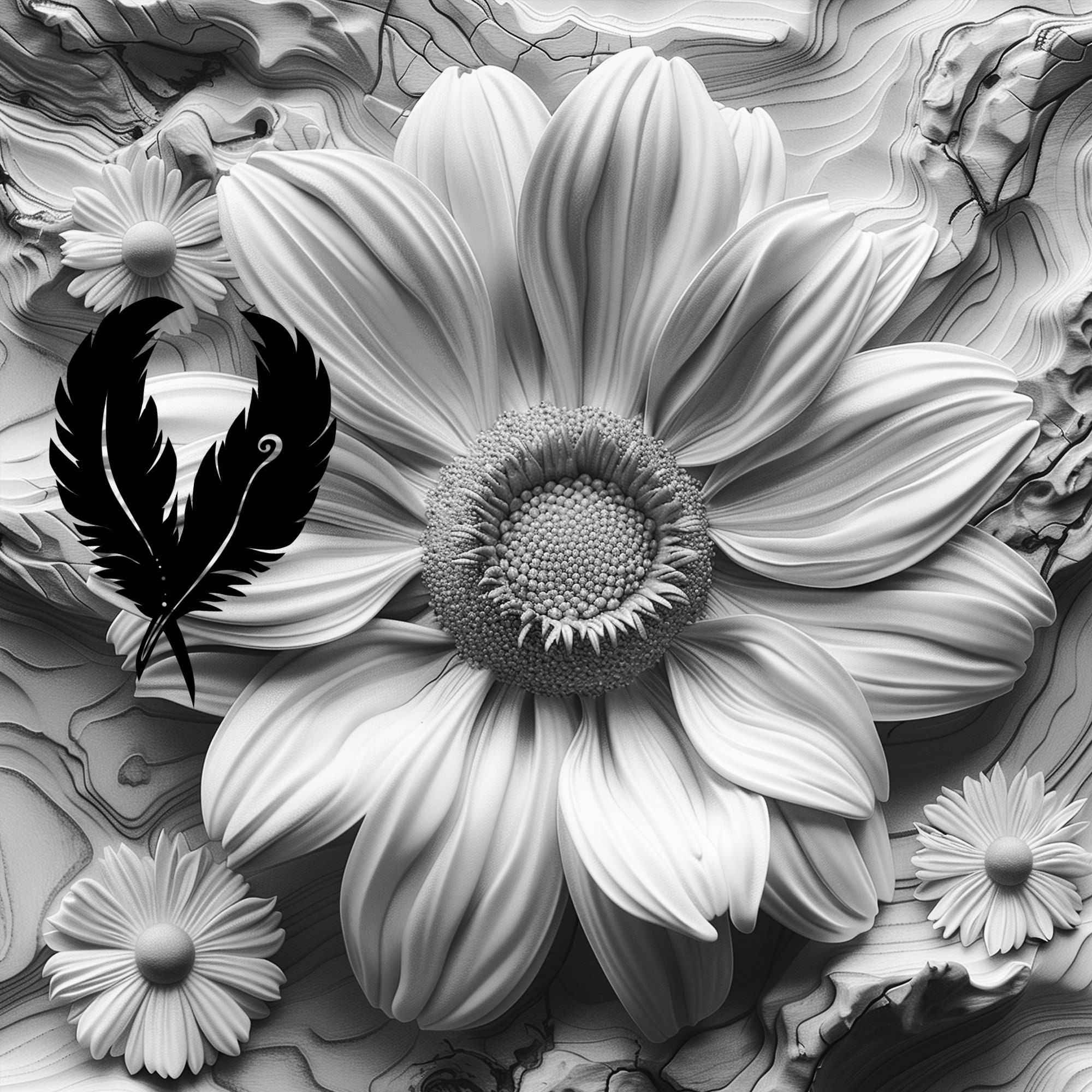 Daisy Flower Png File for Laser Engraving, Glowforge File, Lightburn ...