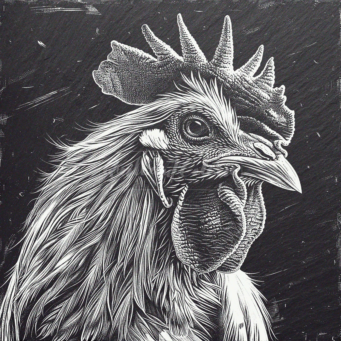 Chicken Png File for Slate Laser Engraving, Glowforge File, Lightburn ...