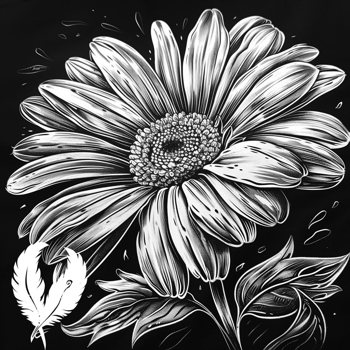 Daisy Flower Png File for Slate Laser Engraving, Glowforge File ...
