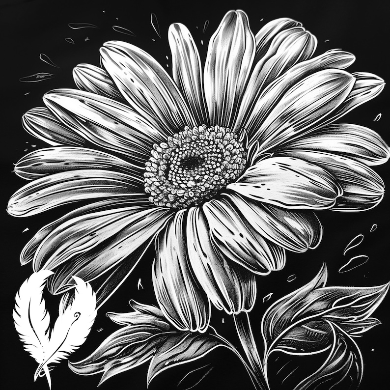 Daisy Flower Png File for Slate Laser Engraving, Glowforge File ...