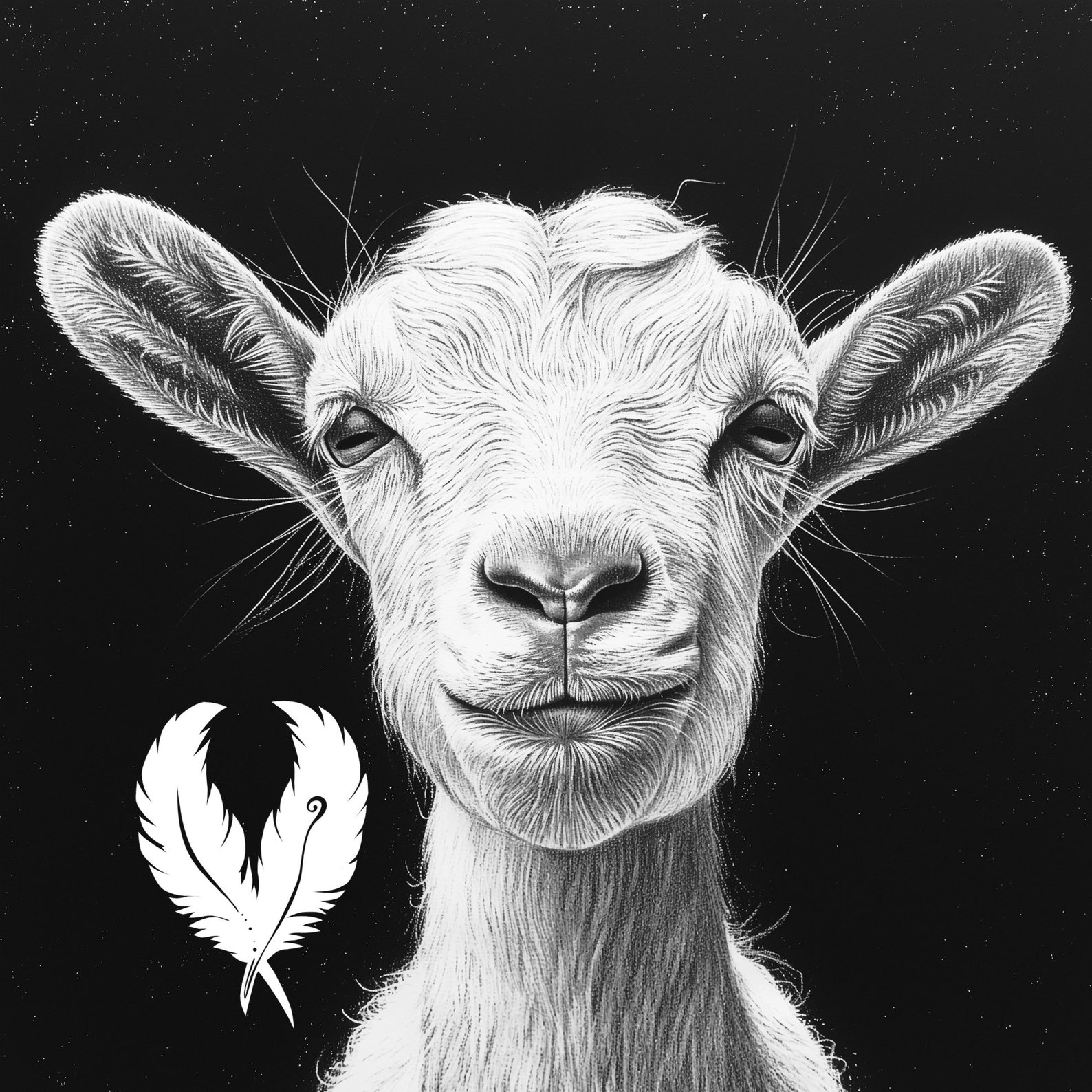 Goat Png File for Slate Laser Engraving, Glowforge File, Lightburn Png ...