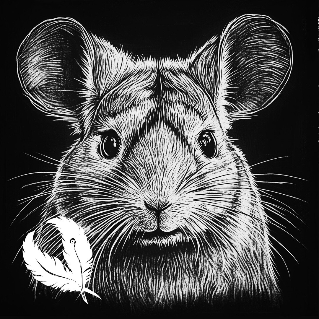 Mouse Png File for Slate Laser Engraving, Glowforge File, Lightburn Png ...