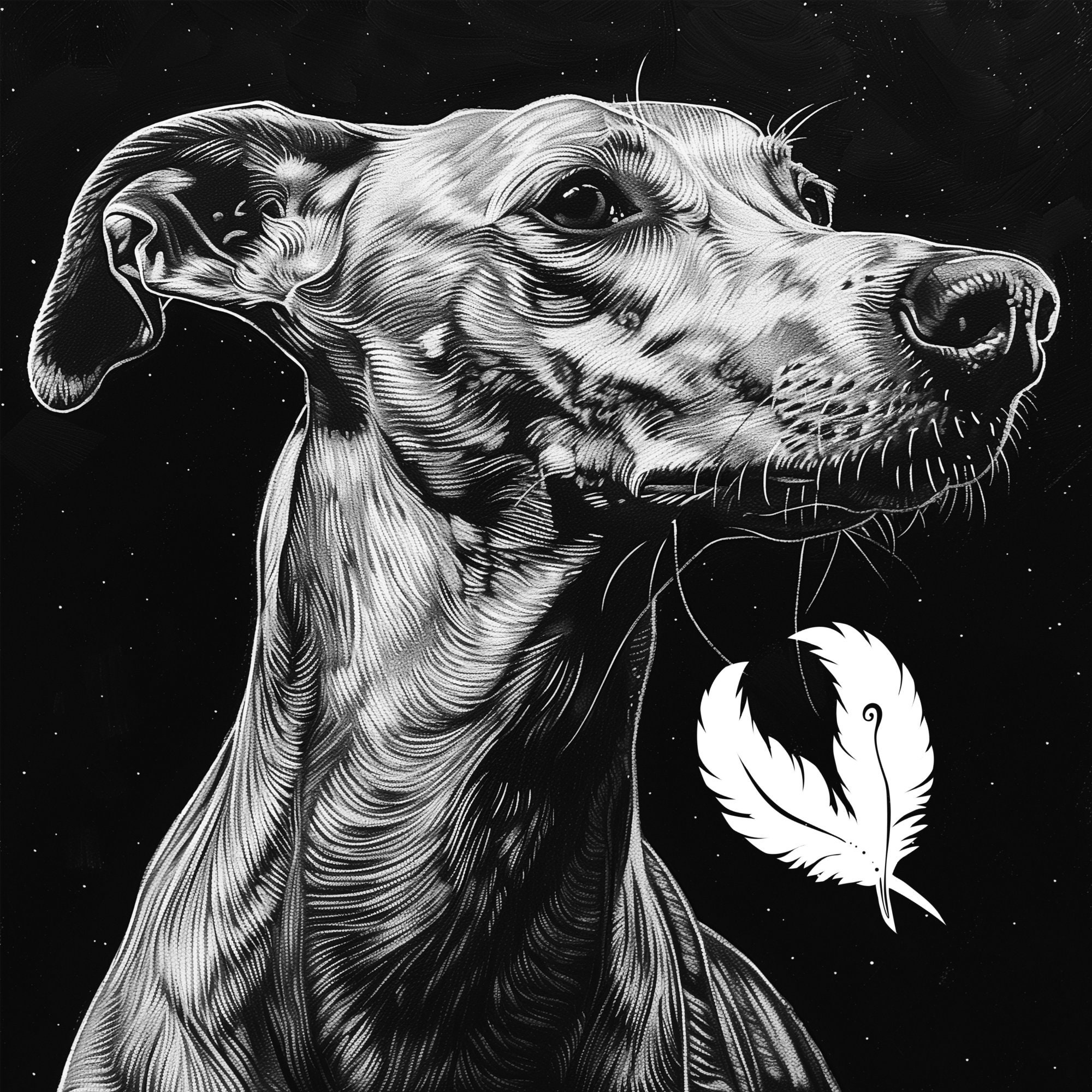 Greyhound Dog Png File for Slate Laser Engraving, Glowforge File ...