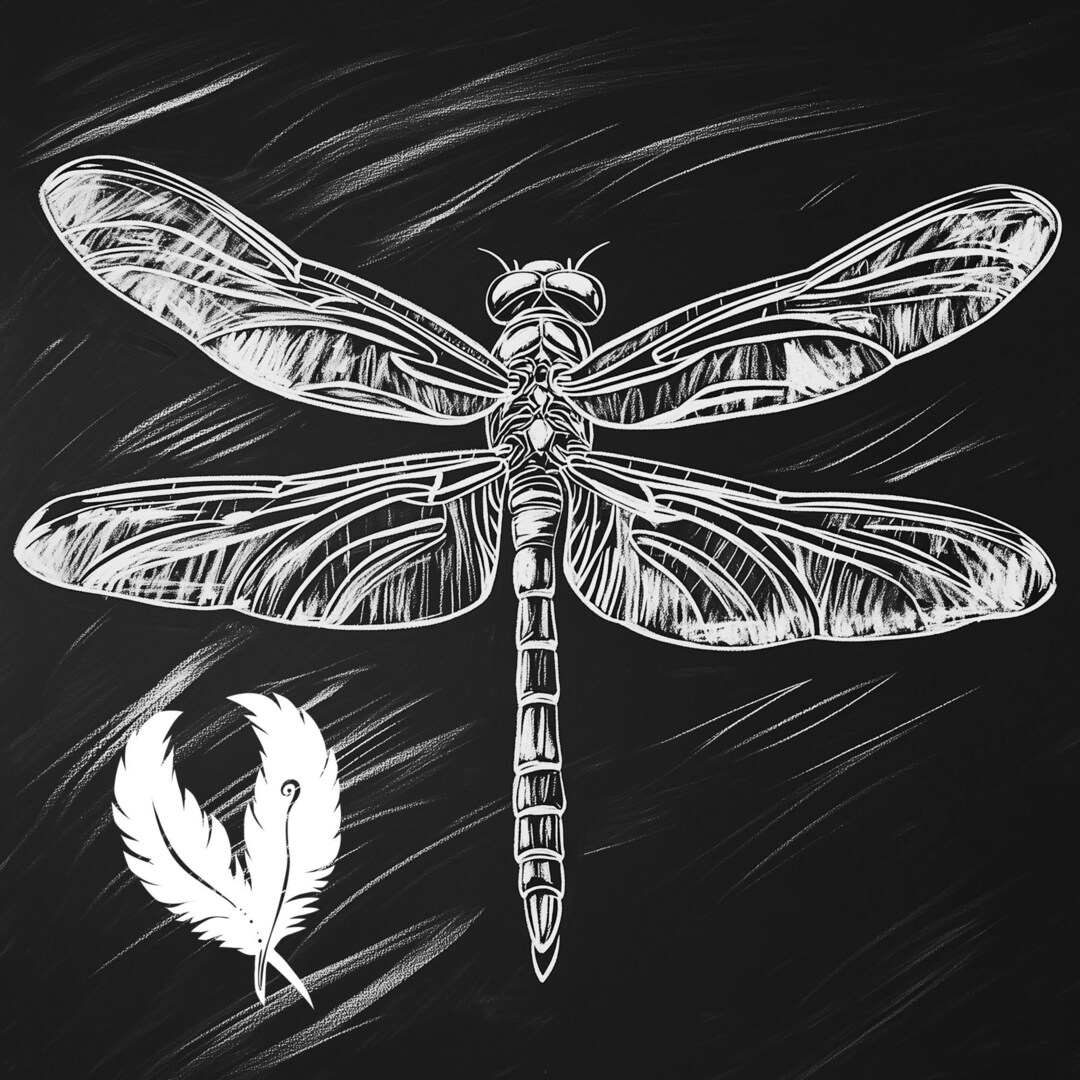 Dragonfly Png File for Slate Laser Engraving, Glowforge File, Lightburn ...
