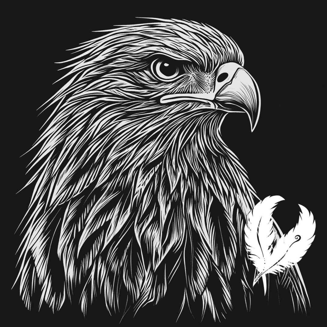 Eagle Png File for Slate Laser Engraving, Glowforge Flag File ...