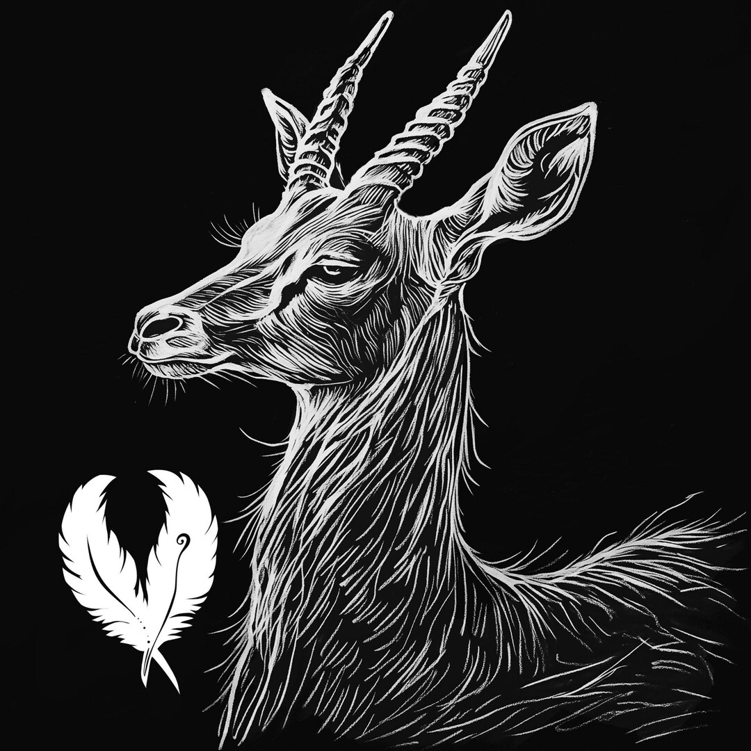 Antelope Png File for Slate Laser Engraving, Ram Glowforge File ...