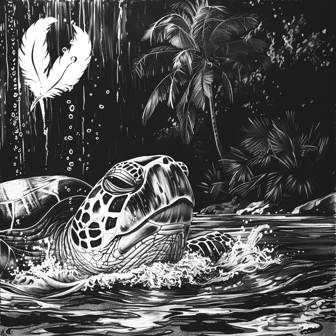 Sea Turtle Png File for Laser Engraving, Glowforge File, Lightburn Png ...