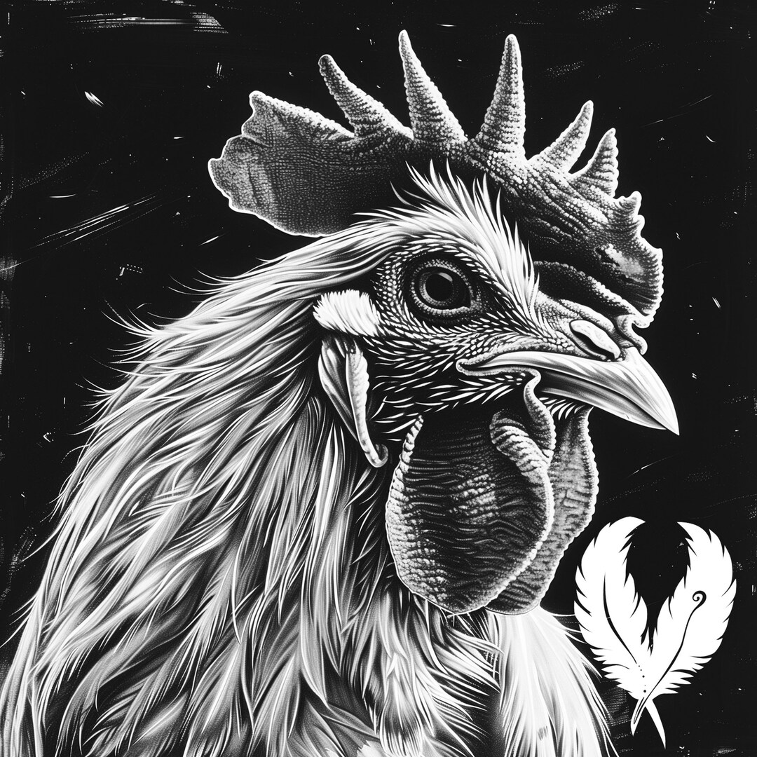Chicken Png File for Slate Laser Engraving, Glowforge File, Lightburn ...