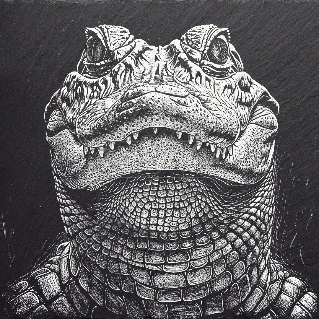 Alligator Png File for Slate Laser Engraving, Glowforge File, Lightburn ...