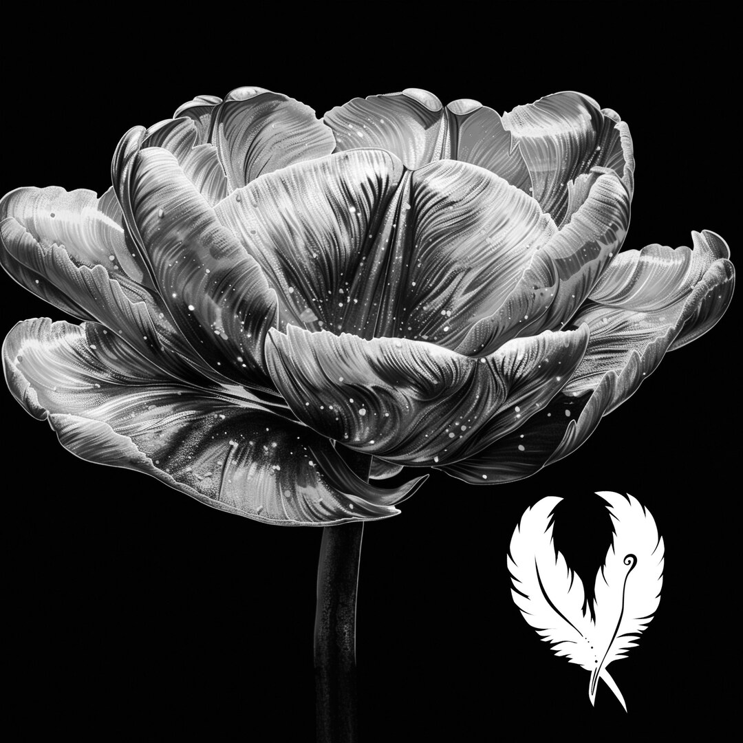 Tulip Flower Png File for Slate Laser Engraving, Glowforge File ...