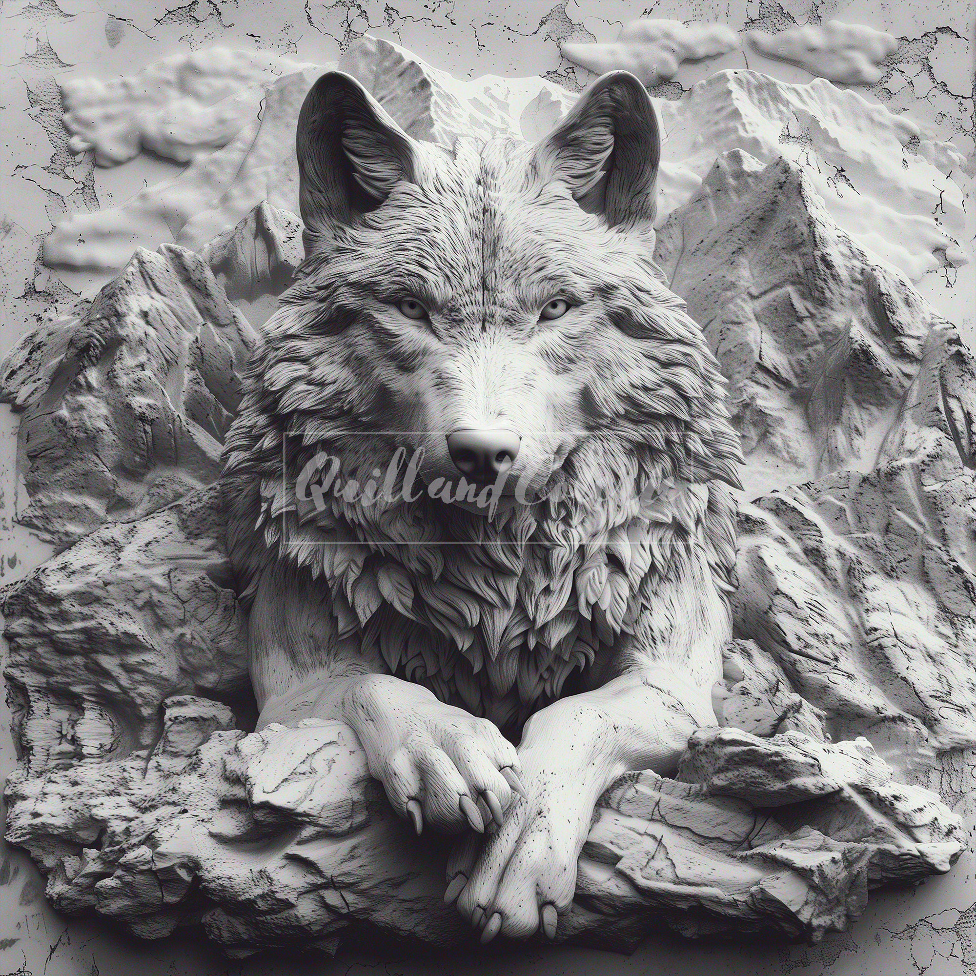 Wolf Png File for Laser Engraving, Glowforge File, Lightburn Png, 3d ...