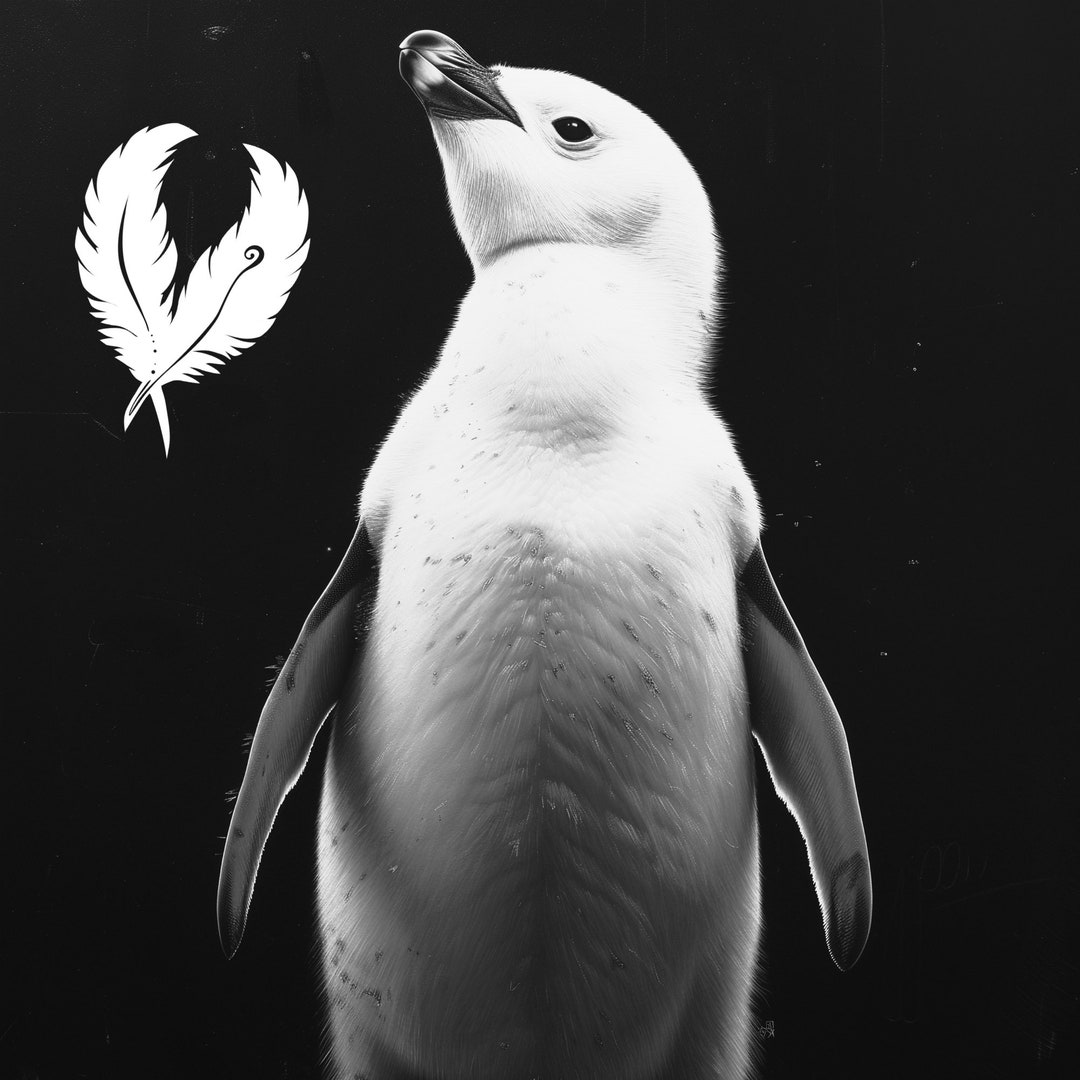 Penguin Png File for Slate Laser Engraving, Glowforge File, Lightburn ...