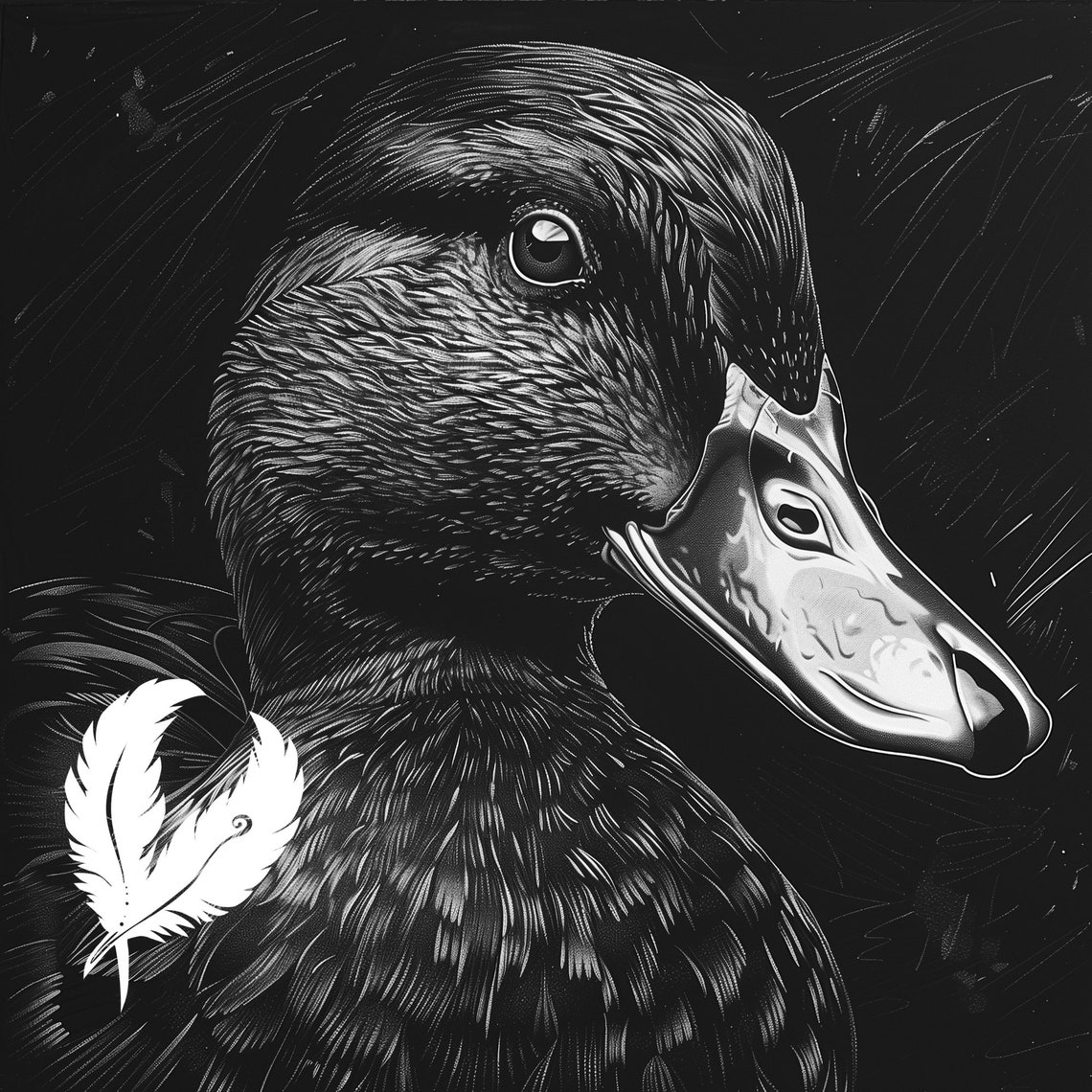 Duck Png File for Slate Laser Engraving, Glowforge File, Lightburn Png ...
