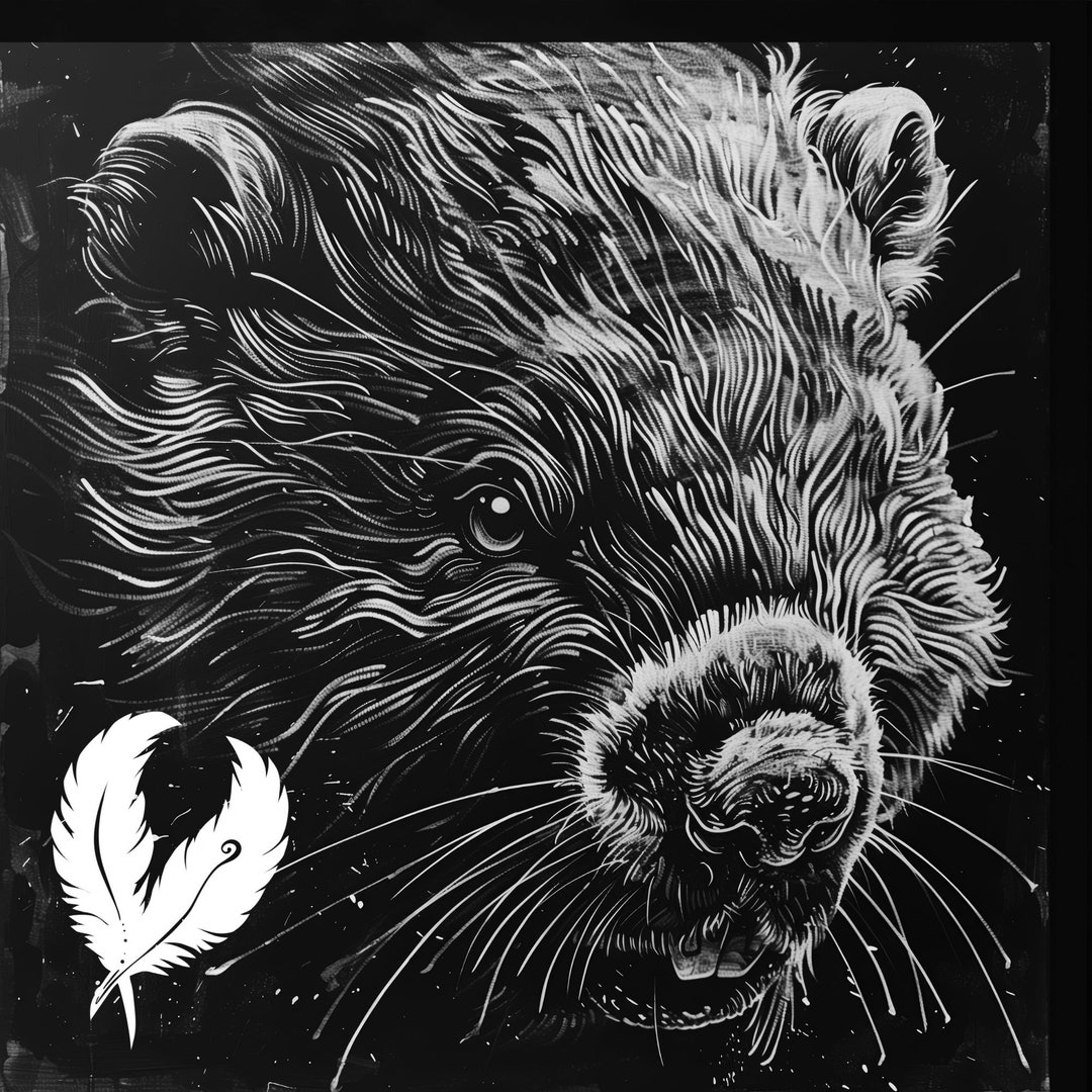 Beaver Png File for Slate Laser Engraving, Glowforge File, Lightburn ...