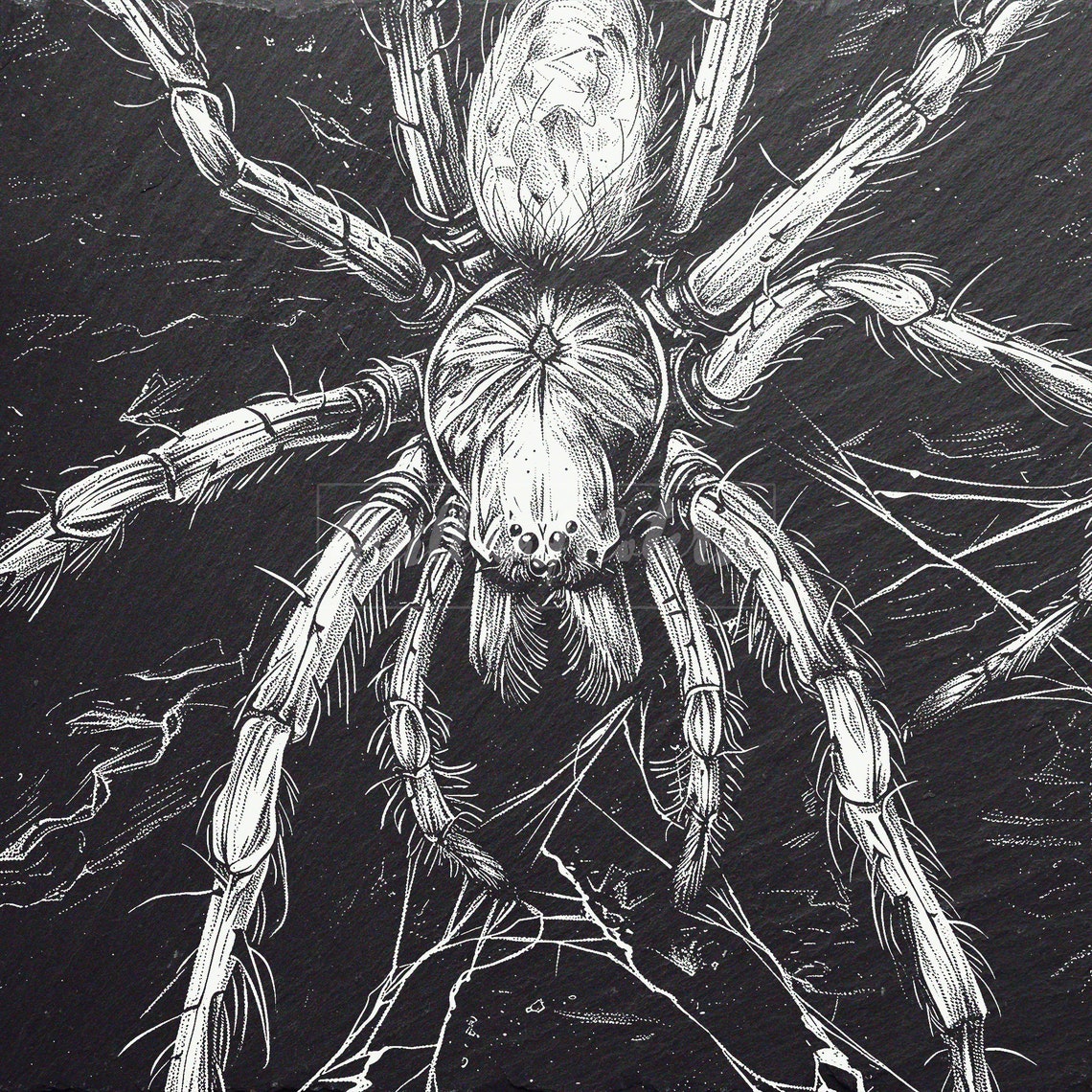 Spider Png File for Slate Laser Engraving, Glowforge File, Lightburn ...
