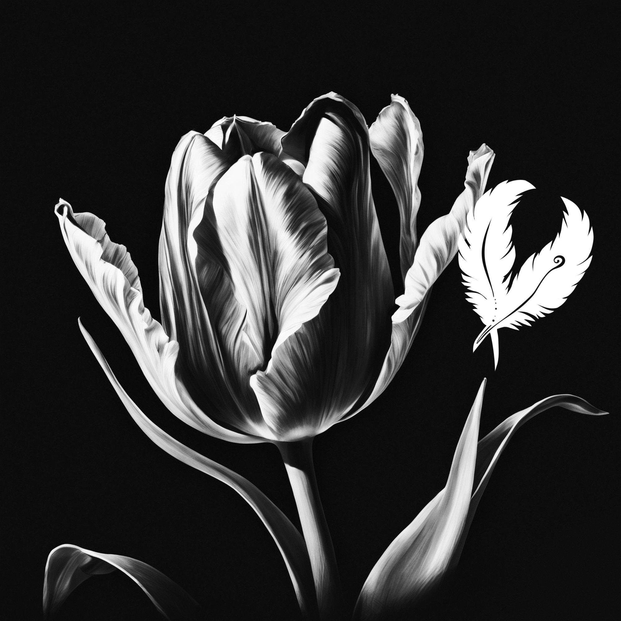 Tulip Flower Png File for Slate Laser Engraving, Glowforge File ...