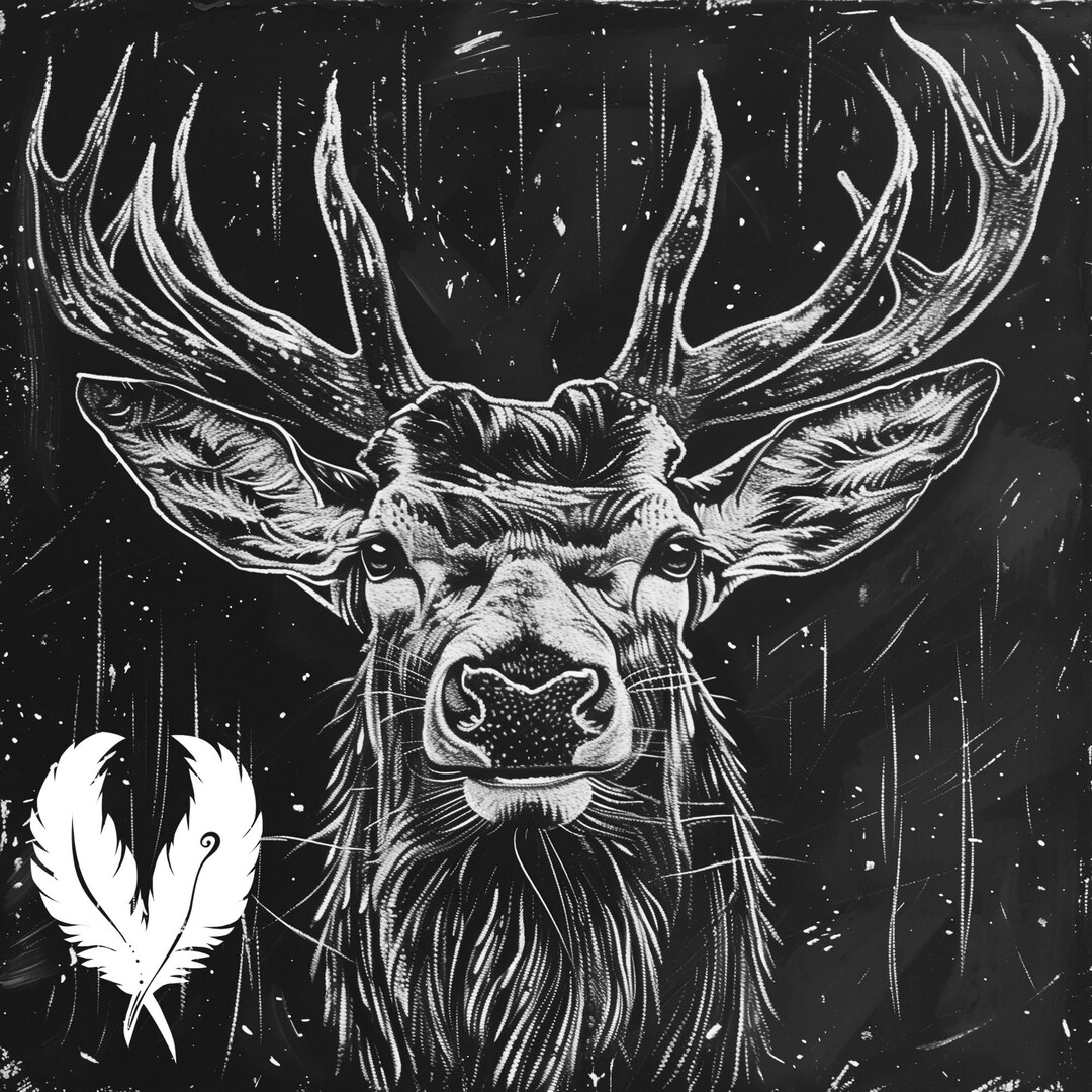 Deer Png File for Slate Laser Engraving, Glowforge File, Lightburn Png ...