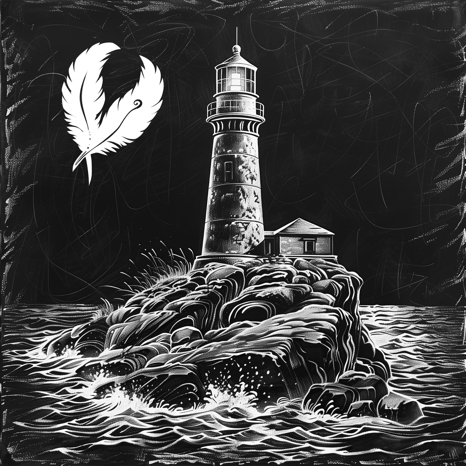 Lighthouse Png File for Slate Laser Engraving, Ocean Glowforge File ...