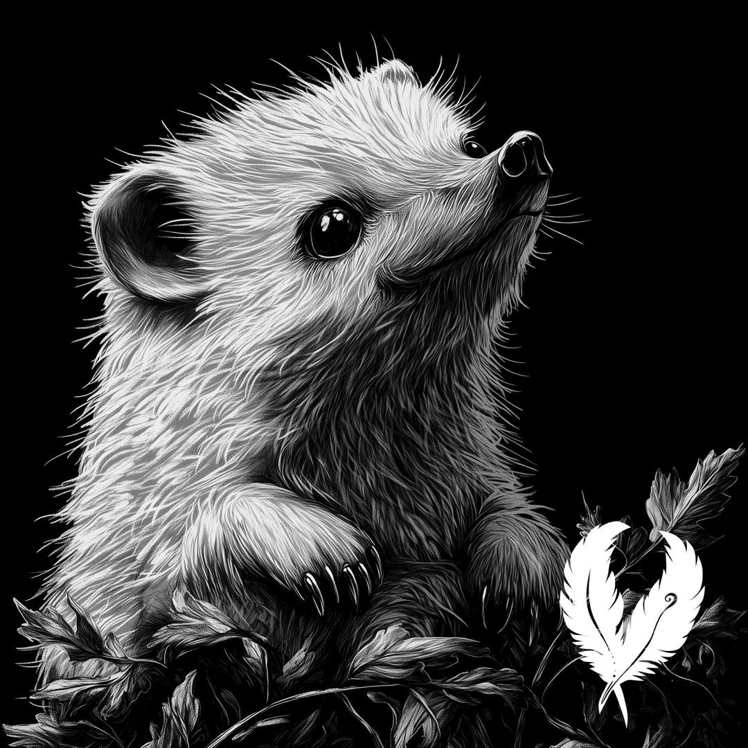 Hedgehog Png File for Slate Laser Engraving, Glowforge File, Lightburn ...