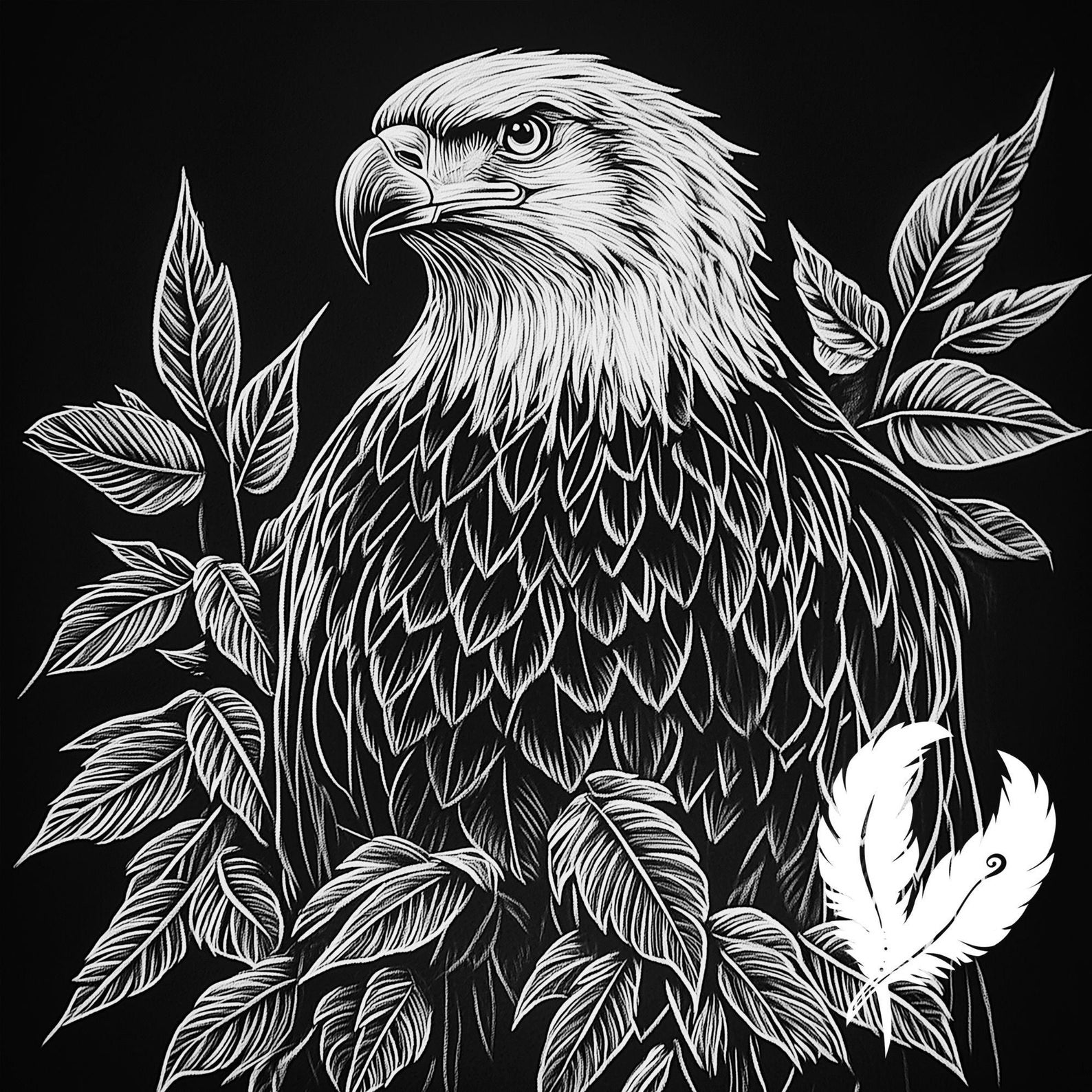 Bald Eagle Png File for Slate Laser Engraving, Glowforge Flag File ...