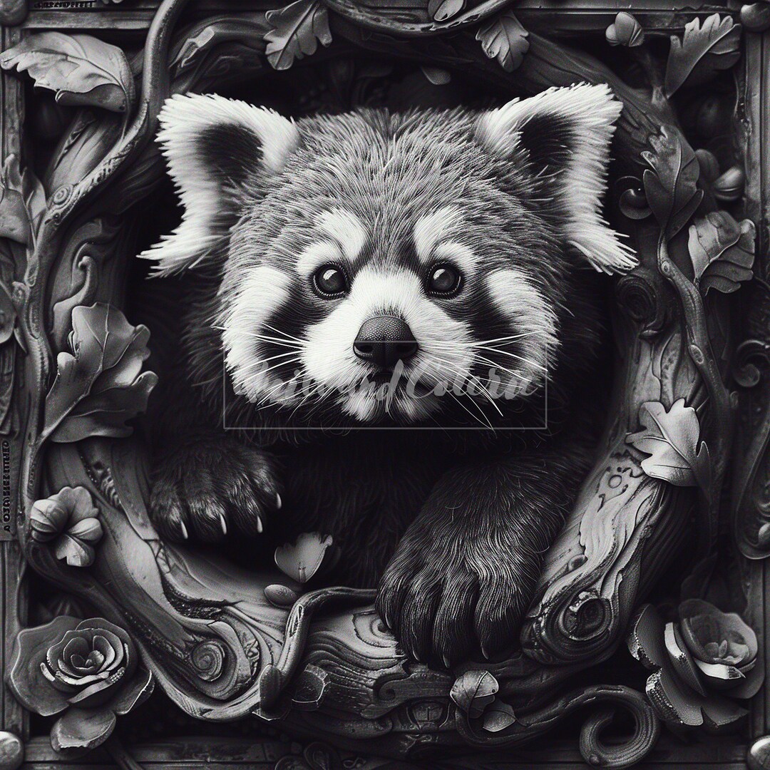 Red Panda Png File for Laser Engraving, Glowforge File, Lightburn Png ...