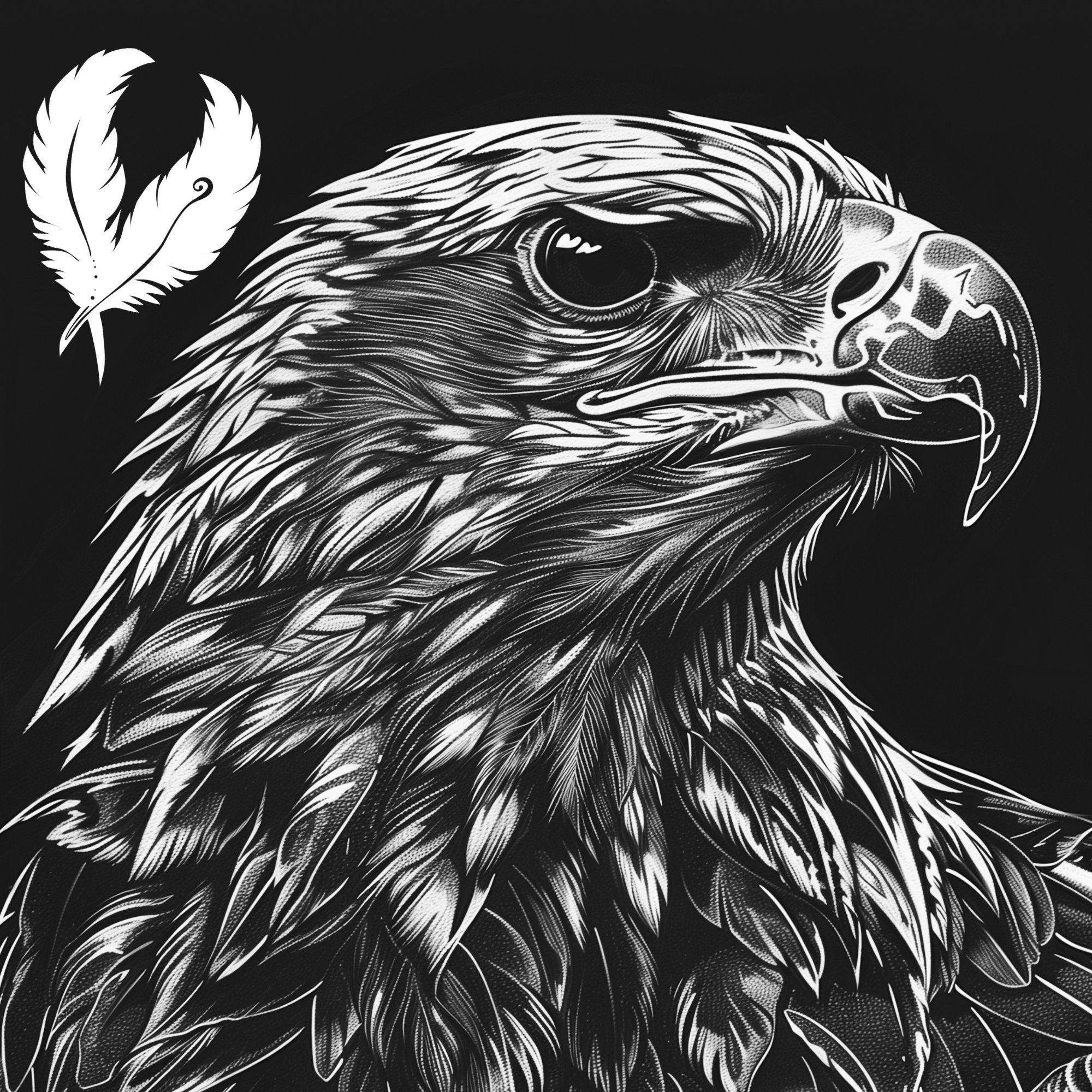 Raptor Falcon Png File for Slate Laser Engraving, Glowforge File ...