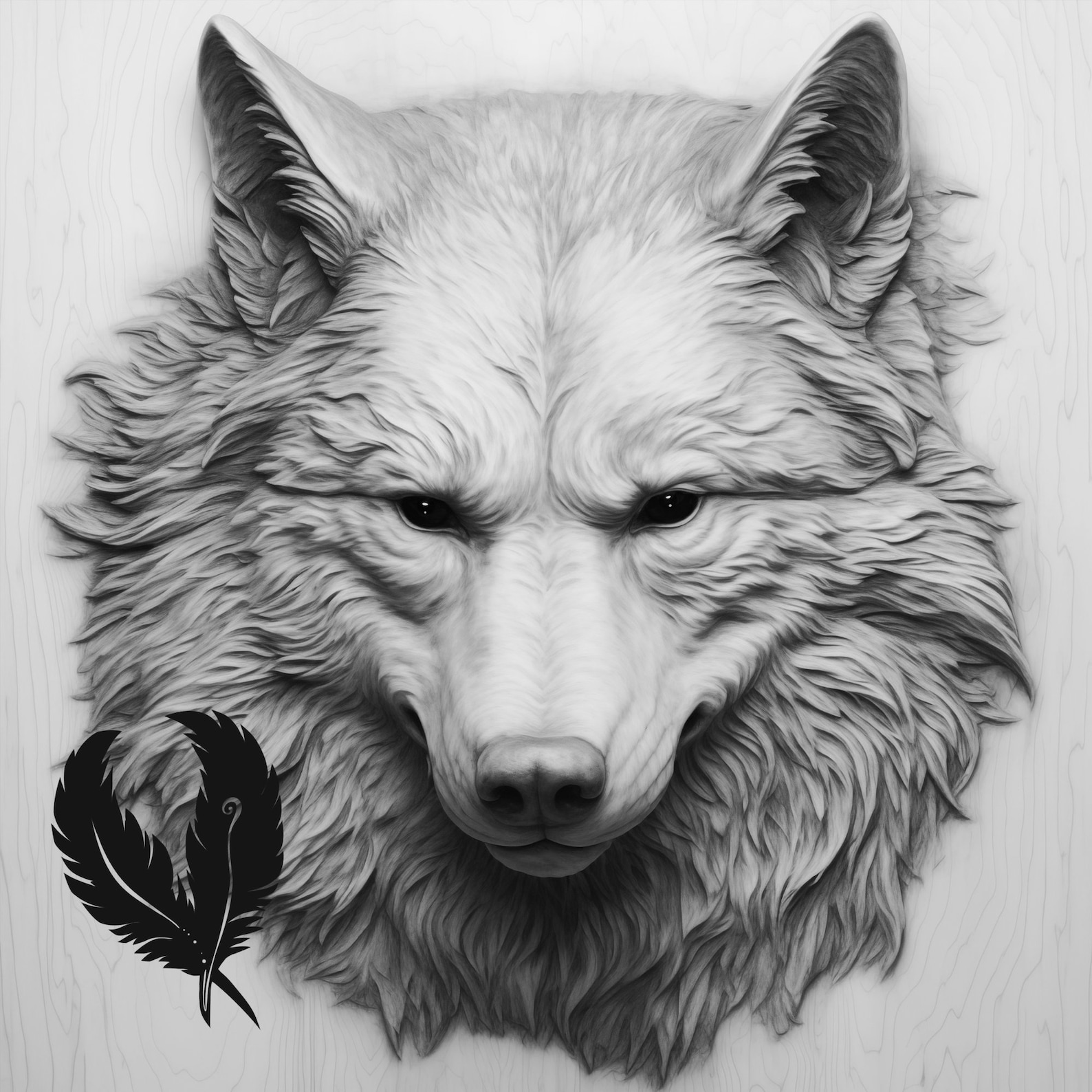 3d Wolf Png File for Laser Engraving, Glowforge File, Lightburn Png, 3d ...