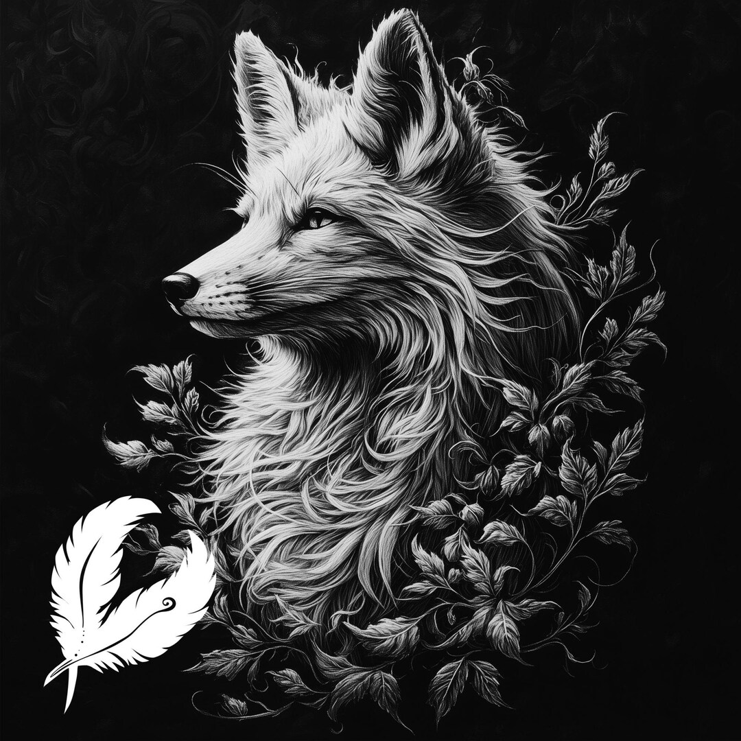 Fox Png File for Slate Laser Engraving, Glowforge File, Lightburn Png ...