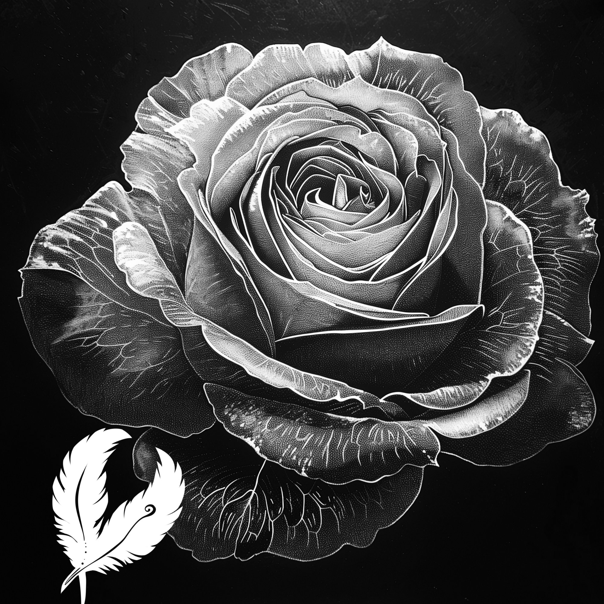 Rose Png File for Slate Laser Engraving, Glowforge File, Lightburn Png ...