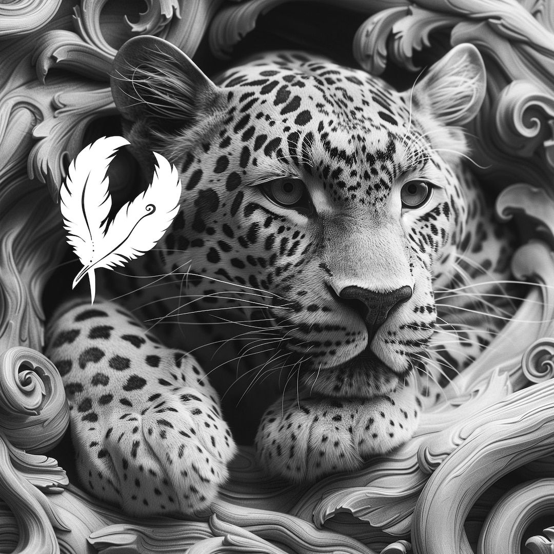 Leopard Png File for Laser Engraving, Glowforge File, Lightburn Png, 3d ...