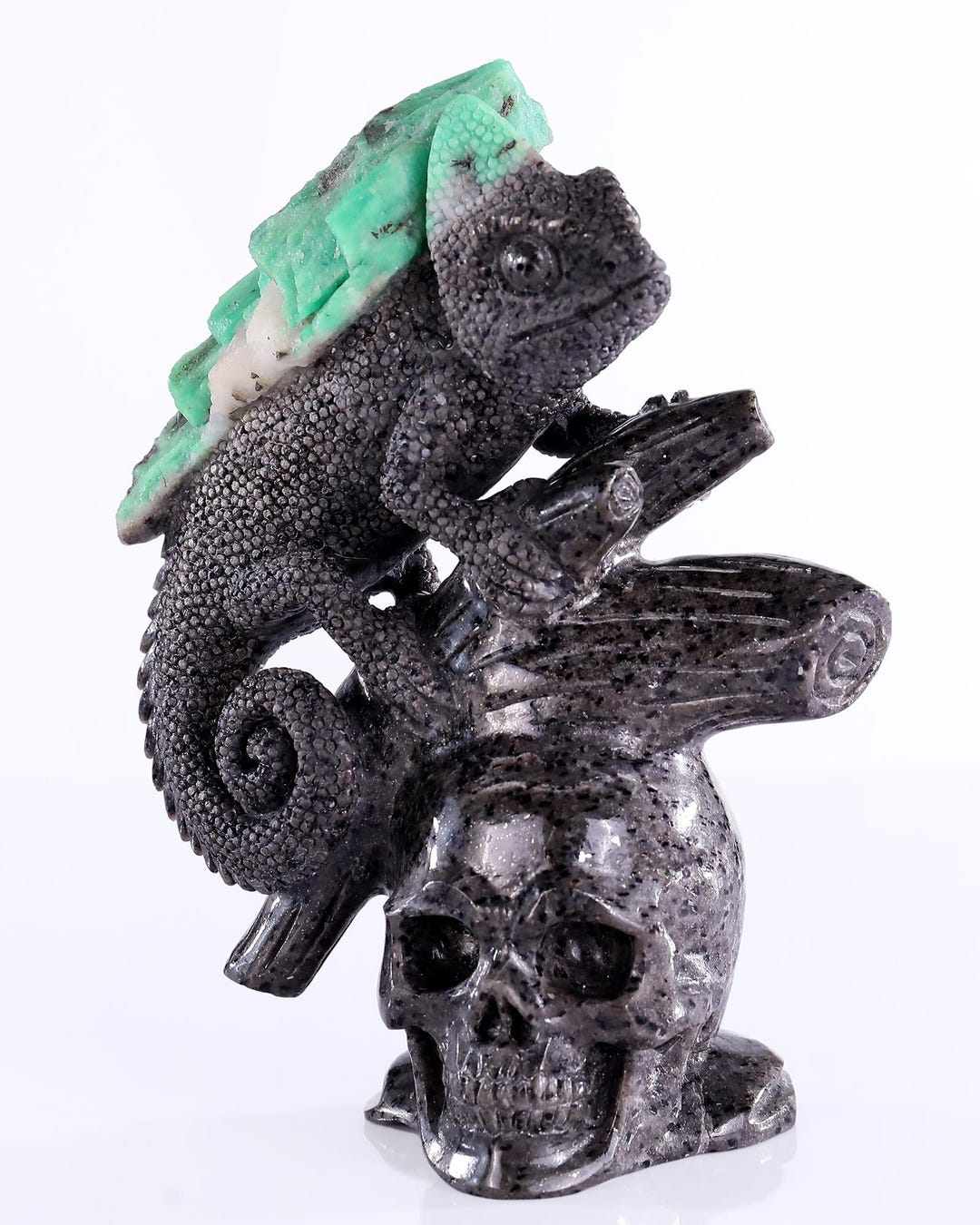 Emerald Crystal Lizard Sculpture: Hand Carved Home Decor (6.0") - Etsy