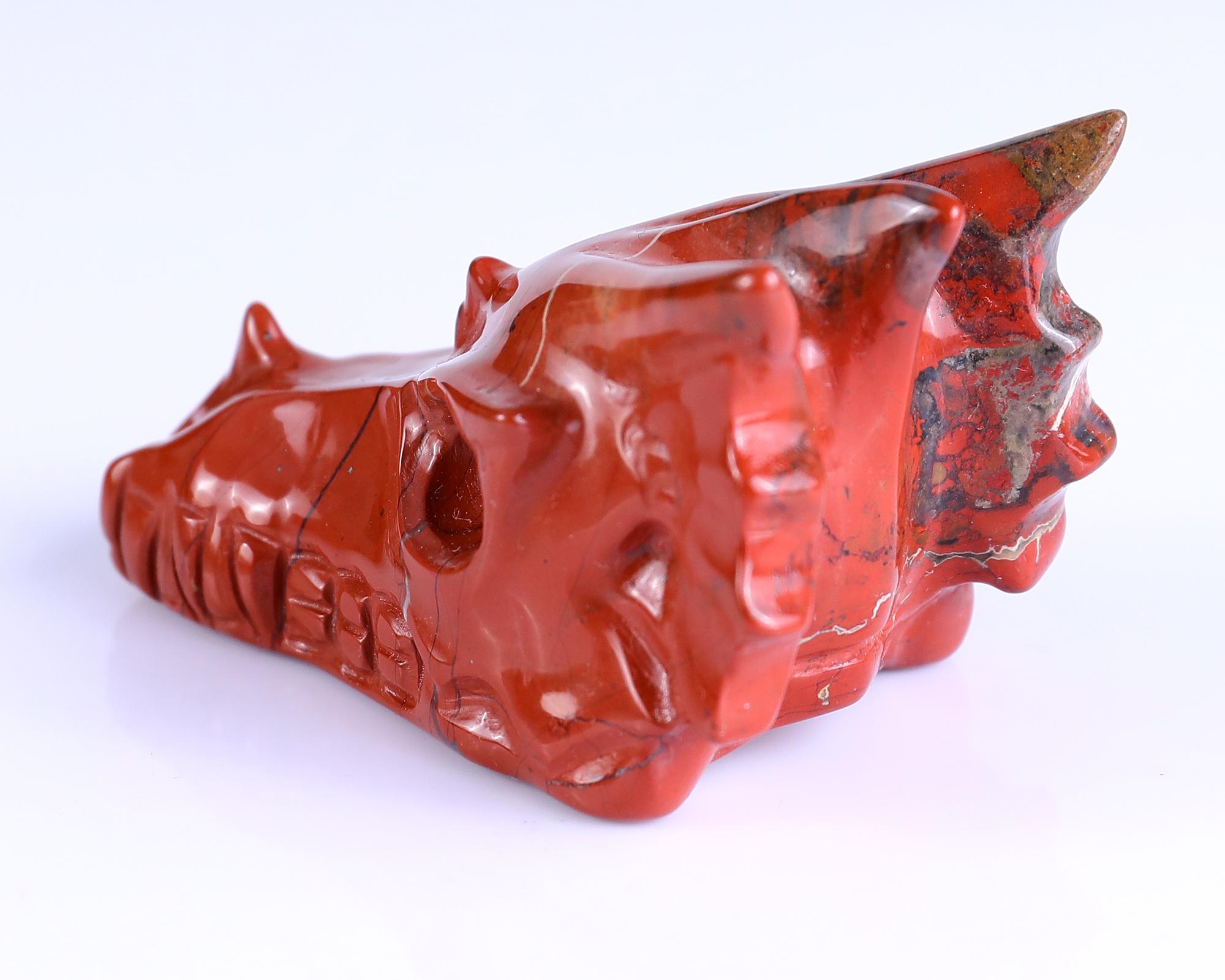 Red Jasper Crystal Dragon Skull: Hand Carved Sculpture, Home Decor - Etsy