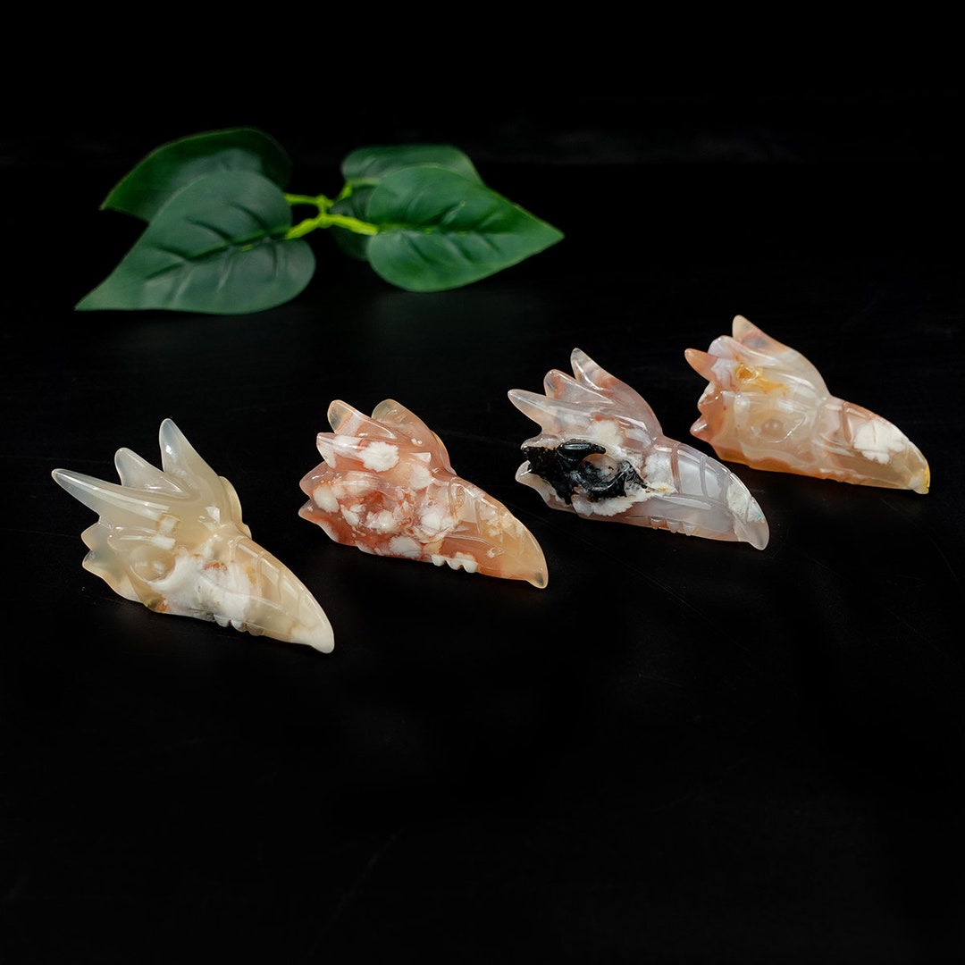 2.5 Cherry Blossom Agate Phoenix Skull Unique and - Etsy