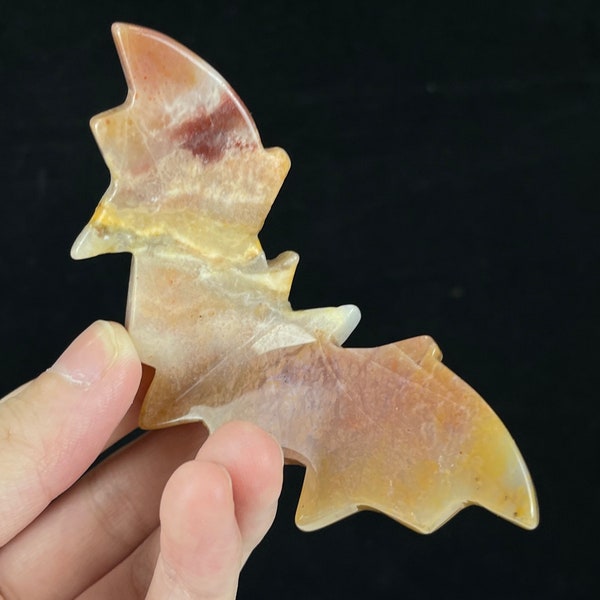 Carved Stone Bat Figurine - Etsy