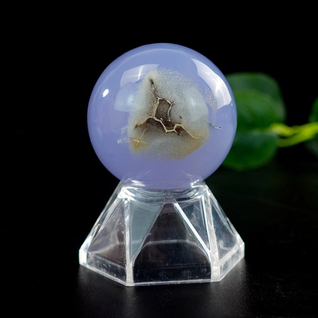40mm A Natural Blue Chalcedony Crystal Sphere Quartz Ball - Etsy