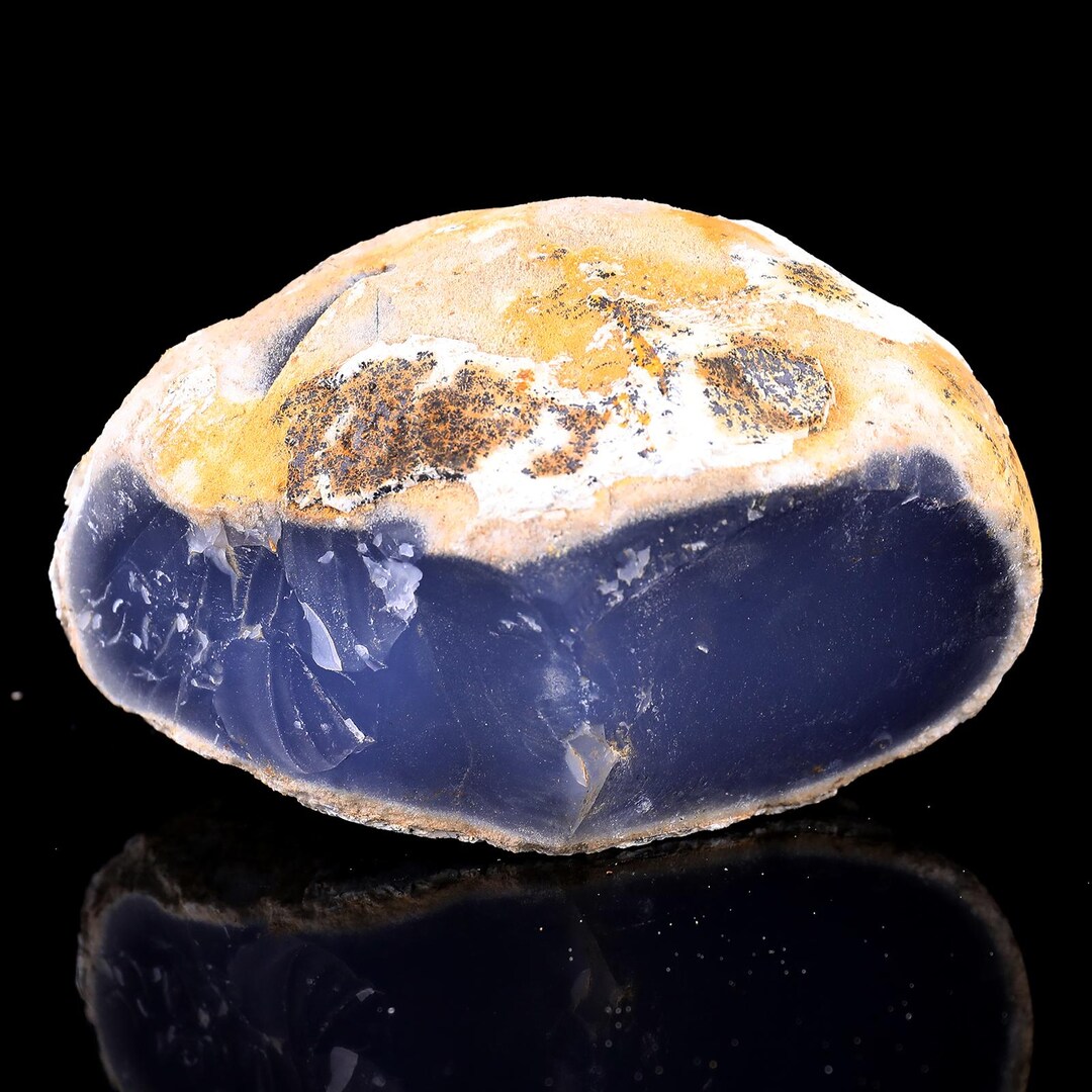 Grade A Natural Blue Chalcedony Gemstone Crystal Rough Stone, Healing ...