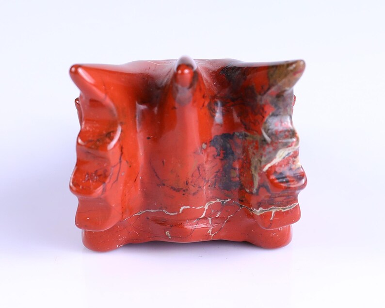 Red Jasper Crystal Dragon Skull: Hand Carved Sculpture, Home Decor - Etsy