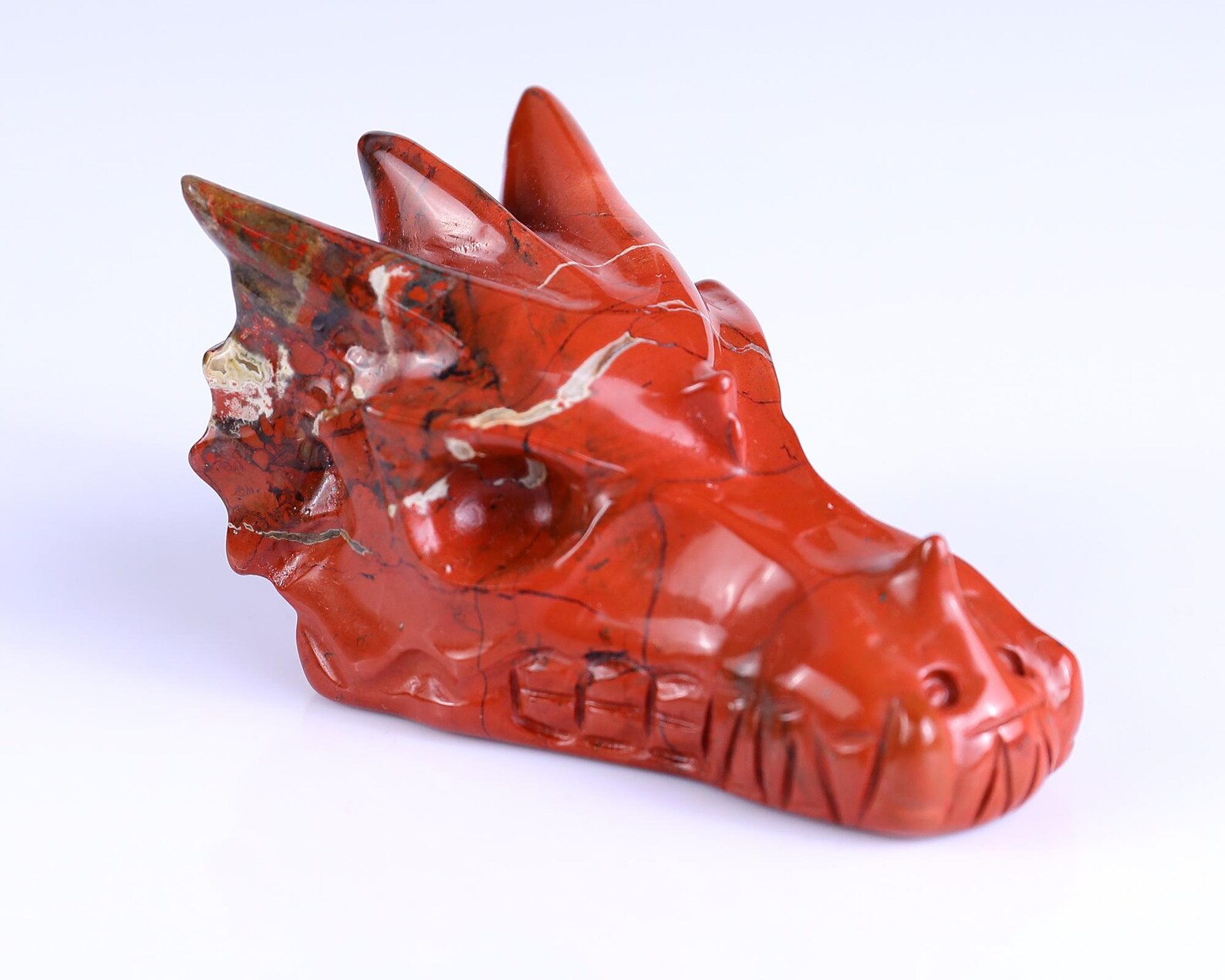 Red Jasper Crystal Dragon Skull: Hand Carved Sculpture, Home Decor - Etsy