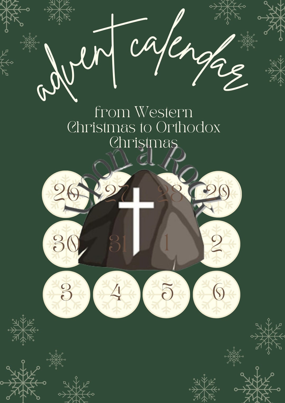 Orthodox Advent Calendar, Green Classic - Etsy