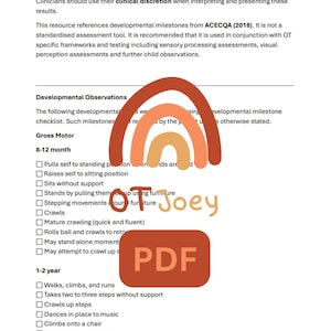 Milestones & Sensory Questionnaire (PDF)- Assessment AND Report ...