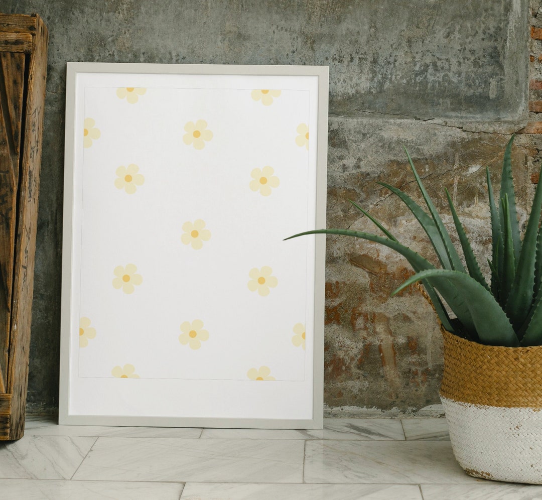 Seamless Flower Print white - Etsy