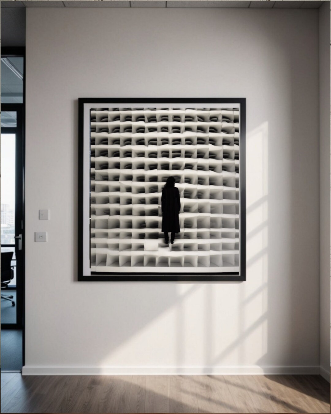 Ethereal Confinement: Shadow Figure and Hive-like Blockade Concept ...