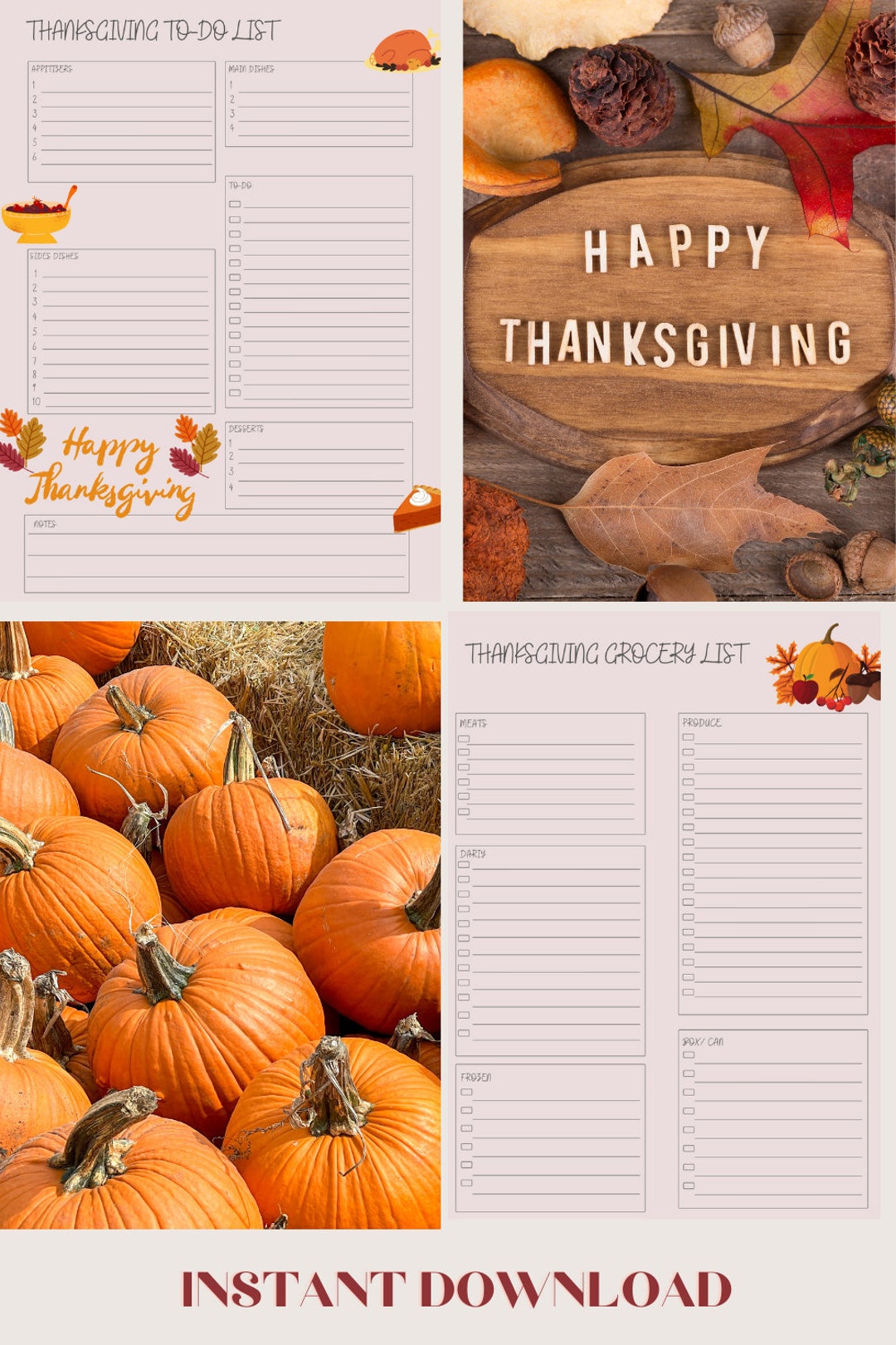 Thanksgiving Planner, Planner, Shopping List, to Do List, Thanksgiving ...